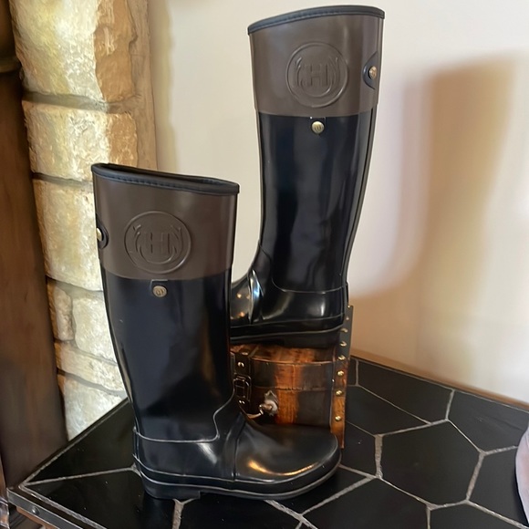 Hunter | Shoes | Hunter Regent Carlyle Rubber Boots With Gray Fleece ...